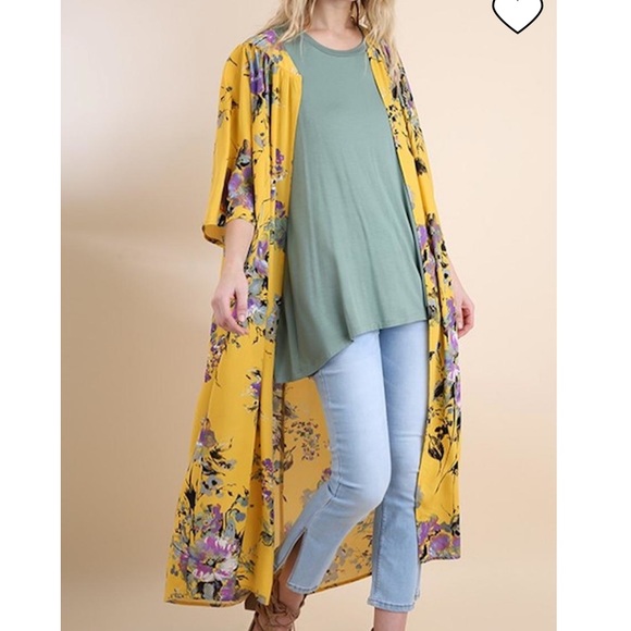 Umgee | Sweaters | Nwt Umgee Womens Kimono Small Duster Cardigan Floral ...